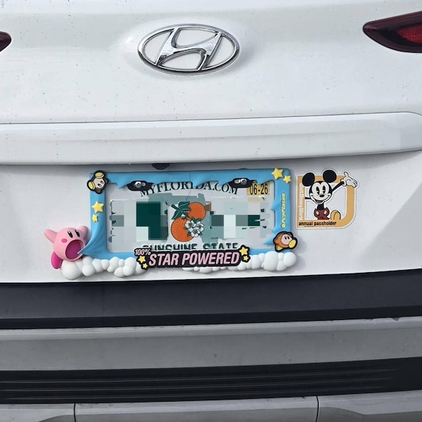 3D Printed Kirby License Plate Frame: Kawaii Car Accessory - Etsy