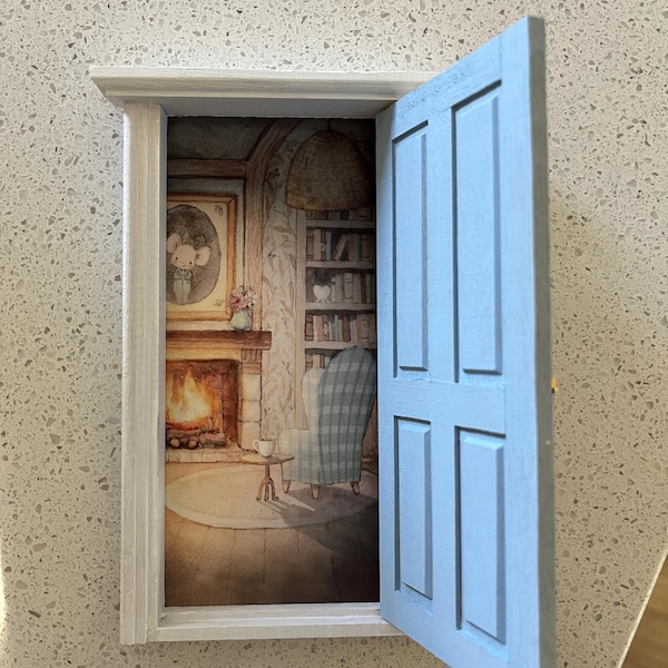 Hand Painted Wooden Door, MOUSE HOUSE, Dollhouse Door, Pérez Mouse Door ...