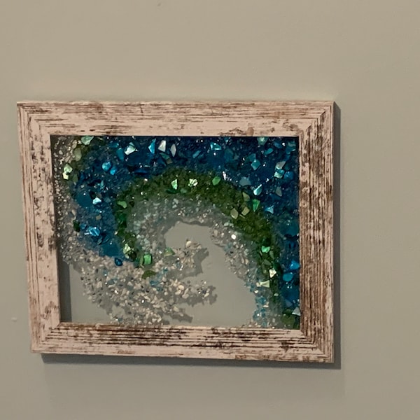 Ocean Wave Window/rustic Beach Wall Hanging/resin Wave Window/wave Art ...