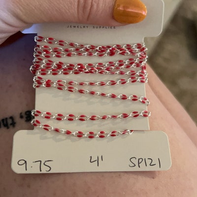 Pink Multi Color Enamel Chain, Multi Color Chain, Permanent Jewelry ...