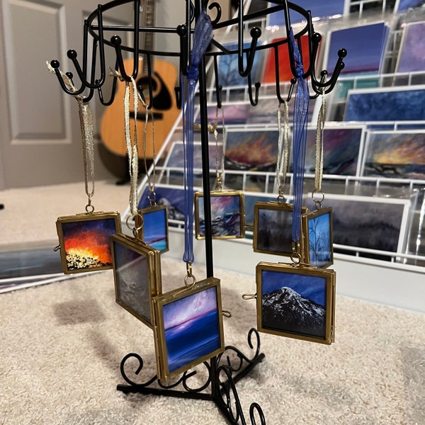 2x2 Mini Glass Brass Frame, Mini Kiko Glas Frame, Double Glass Hanging ...