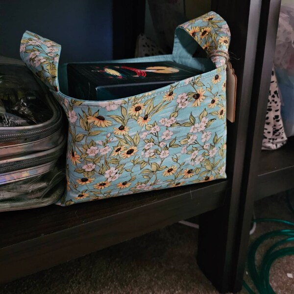 Debbie Mumm Seed Packets Fabric Basket With Handles, Bin, Container ...