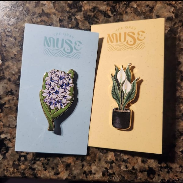 RETIRING Hyacinth Floral Enamel Pin, Purple Flower Accessory, Nature ...
