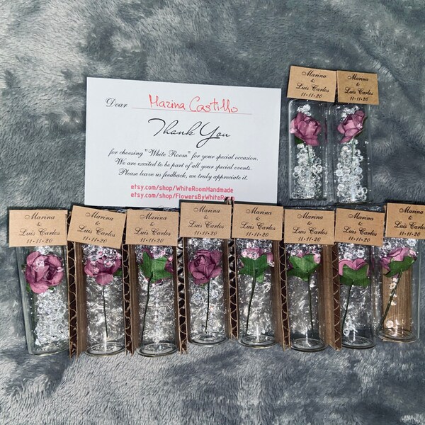Rose Custom Wedding Favors for Guests, Personalized Party Favors, Dusty ...