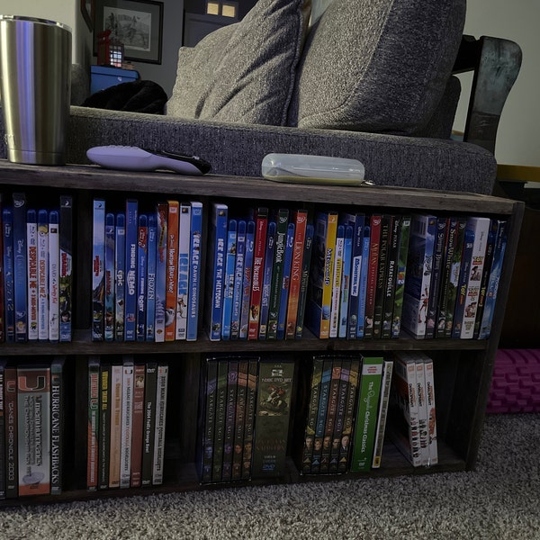 Movie DVD Storage Cabinet Wall Shelf Rack - Video Game Organizer Cubby ...