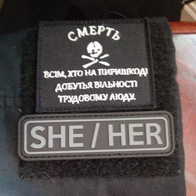 Tactical SHE/HER Pronoun Patch PVC Patch With Hook and Loop - Etsy