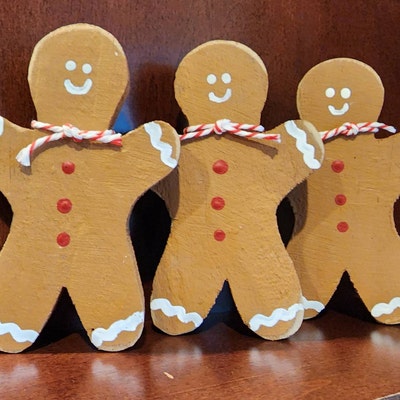 4 3/4 Gingerbread Man Bowl Filler, Christmas Decorations, Holiday Decor ...