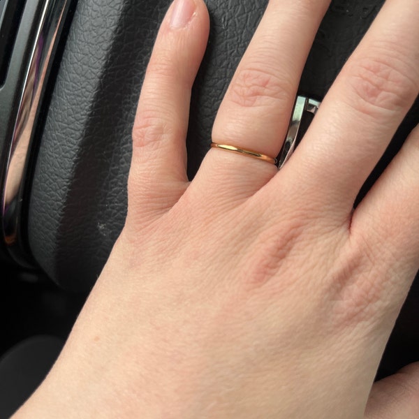 Thick Gold Band, Gold Ring, 14k Gold Filled Ring, Half Round Ring ...