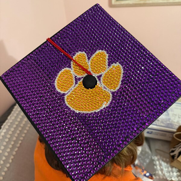 FAST Production! DETAILED Custom Bedazzled Bling Rhinestone Grad Cap ...