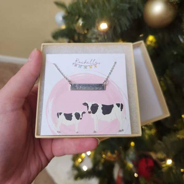 Cow Necklace - Silver Cow Jewelry Gift for Mom Necklace - Mama Gift for ...