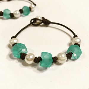 48 Recycled Java Glass Beads Translucent Sea Glass Beads Indonesian ...