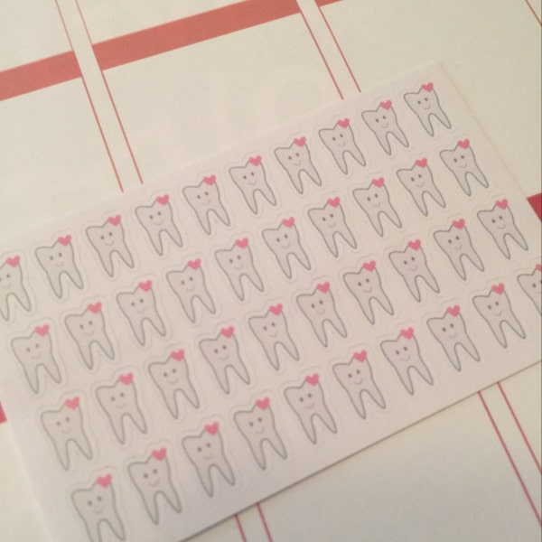 Tooth Life Planner Stickers- 49 Count - Etsy