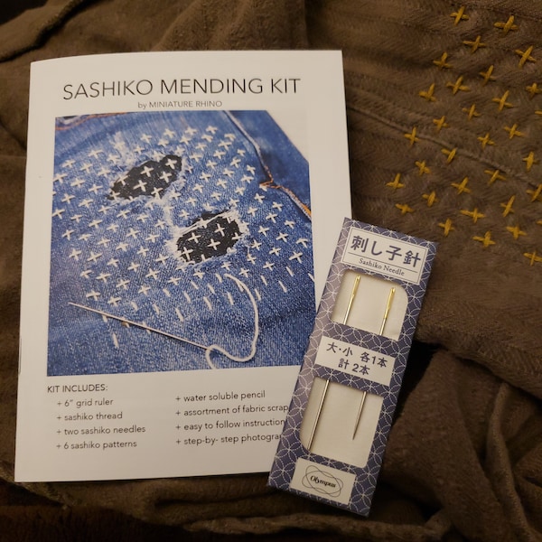 Sashiko Mending Kit - a DIY Guide to Decorative, Functional Patching by ...