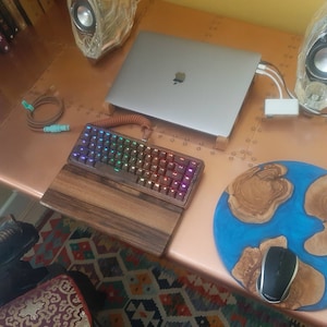 Wooden Keyboard MK-9 Retro Style Rustic Industrial Solid Walnut Wood ...