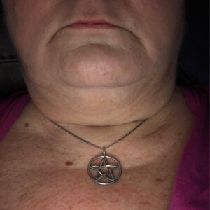 Solid 925 Handcast Sterling Silver Large Pentagram Pentacle Pendant ...