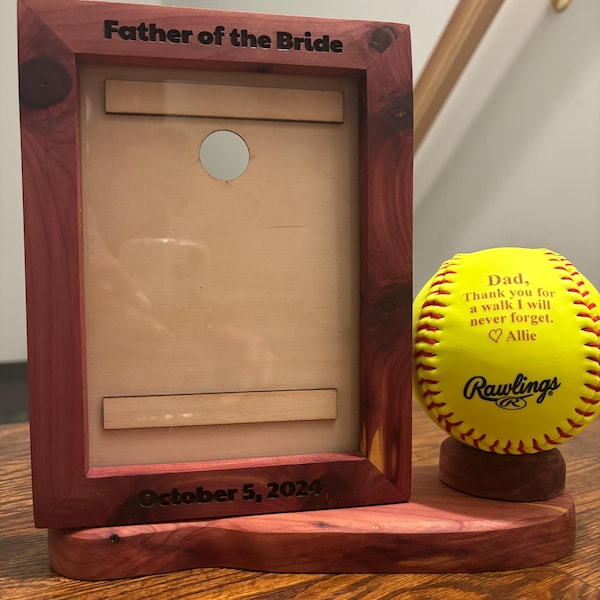 Softball and Baseball First Homerun (or Home Run) Frame and Ball Holder ...