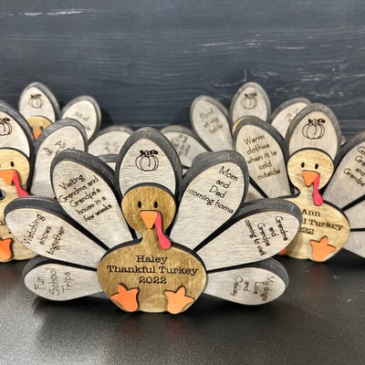 Thankful Turkey Feathers Interactive SVG File, Glowforge Download ...