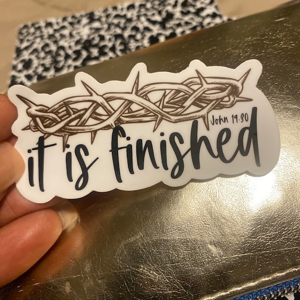 It is Finished, Faith Stickers, Christian Sticker, Sticker for Bottles ...