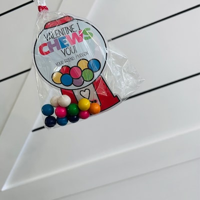Personalized Gumball Machine Valentines, Digital File, I Chews You ...