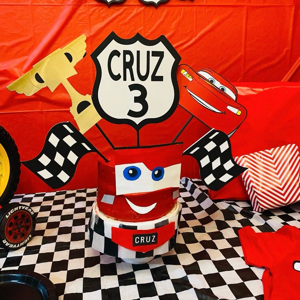 Pixar Cars Birthday Centerpiece//lightning Mcqueen//movie Cars - Etsy