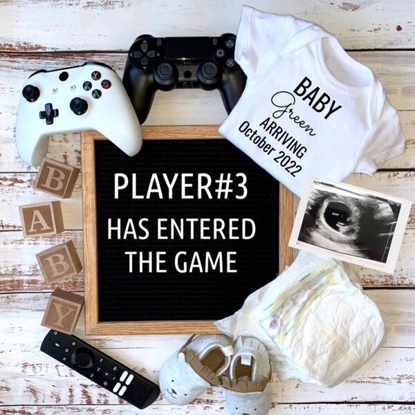 Digital Funny Video Game Player Pregnancy Announcement, Social Media ...