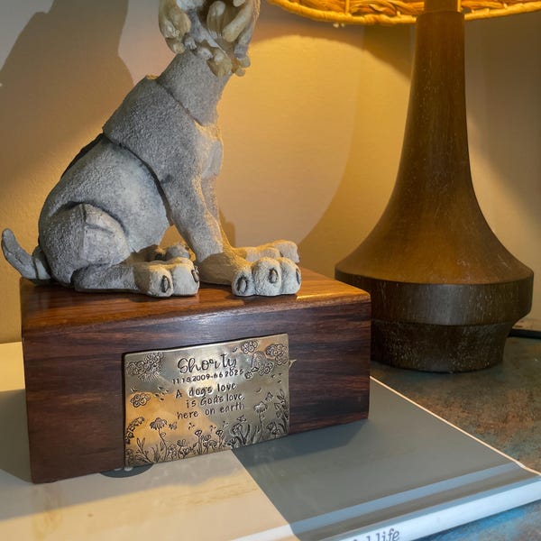 URN PLAQUE, 1x2", Urn Dedication, Pet Urn, Pet Cremation, Dedication ...