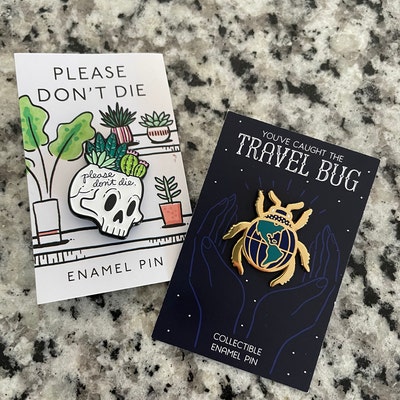Travel Bug Globe Beetle Enamel Pin - Etsy