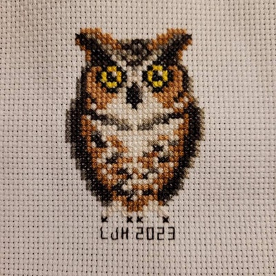 Great Horned Owl Cross Stitch Pattern PDF Great Horned Owl Embroidery ...