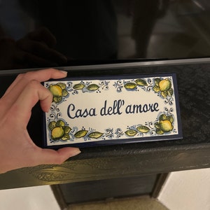 Green Italian House Number Tile, Signs for Home, Personalized Tile ...