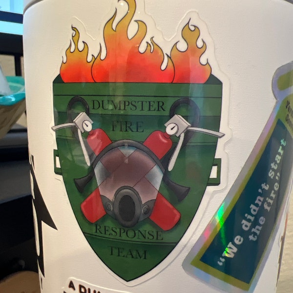Dumpster Fire Response Team Sticker | Dumpster Fire Vinyl Water Bottle ...