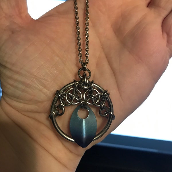 Oracle Pendant Original Design Stainless Steel With Titanium Scale - Etsy