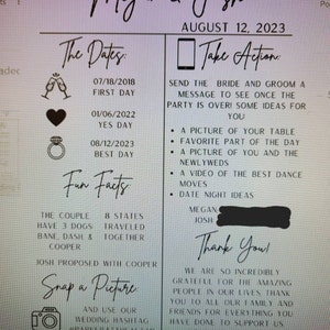 Fun Wedding Infographic Template Digital Download Instant - Etsy
