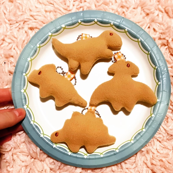 ITH DIGITAL PATTERN Dino Nuggies Plushie Keychain Bundle in the Hoop ...