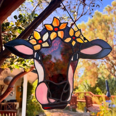 Cow Stained Glass Pattern, Digital Download, Stained Glass Patterns Cow ...