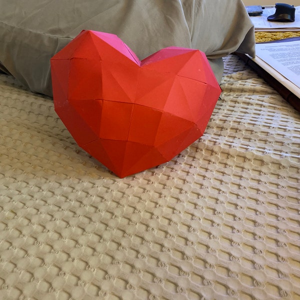 2 Hearts Set ,papercraft , DIY , Low Poly , PDF Papercraft , Heart ...