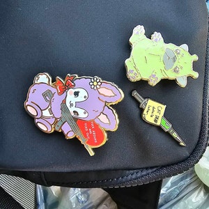 Lamb Twins Pin Creepy Cute Oddity Art on Hard Enamel Accessory - Etsy