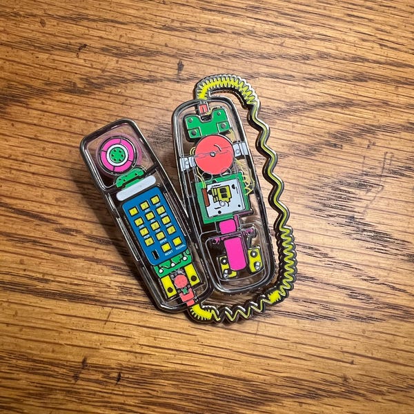 90s Clear Neon Phone Deluxe Enamel Pin V2.0 - 90s Nostalgia - Nineties ...