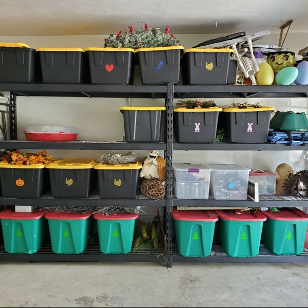 Storage Bin Decal | Holiday Storage Label | Large Storage Tote Decal ...