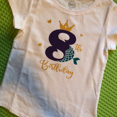 Mermaid 8th Birthday Girl Svg,png,jpg,dxf,mermaid Number With Crown,8th ...