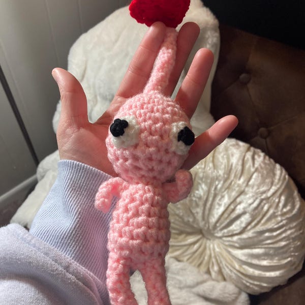 Handmade Pink Pikmin Crochet Plush With Heart – Valentine’s Day Gift - Etsy