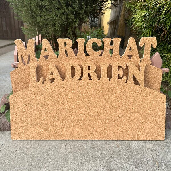Personalized Cork Board With Name, Cork Board Letters, Personalized ...