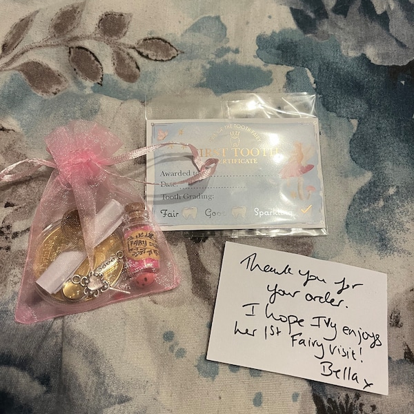 Tooth Fairy Kit With Tooth Fairy Gifts. Tooth Fairy Keepsake Letter ...