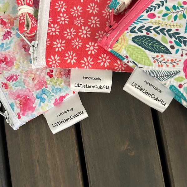 Custom Wooden Tags Laser Cut Engraved Personalized Logo, Timber Sew in ...