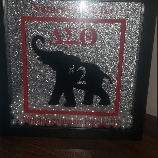 The **ORIGINAL** Personalized Elephant Shadow Box - Delta Sigma Theta ...