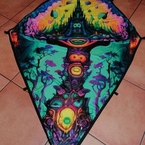 Trippy Tapestry Marijuana Astronaut V3 Colorful UV Backdrop XL Dark Tapestry Psychedelic Uv ...