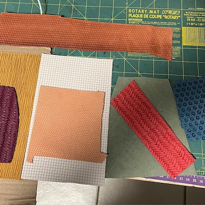 Fall Colors Leaf Teardrop Sample Pack, Palm Leaf Embossed Leather ...