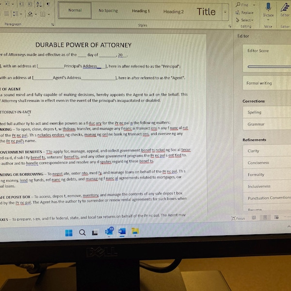 Printable Durable Power of Attorney Template | Editable POA Template ...