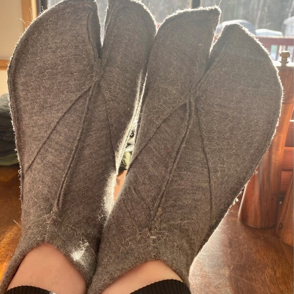 Split Toe House Slippers / Cozy Tabi Socks / Ankle / Wool / Made-to ...