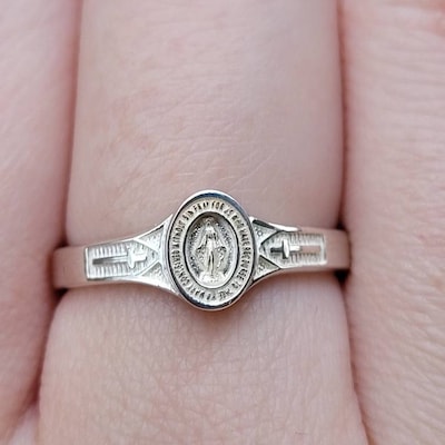 Sterling Silver Religious Ring - Etsy