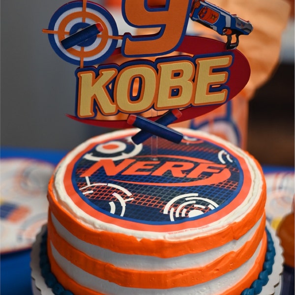 Personalized Nerf Birthday Cake Topper: Boy Party Decor - Etsy